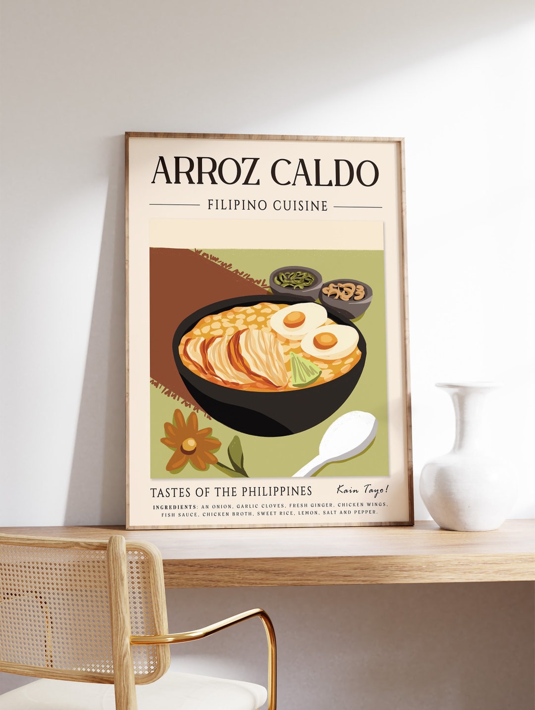 Arroz Caldo Filipino Food Poster, Filipino Food Print, Philippines Food ...