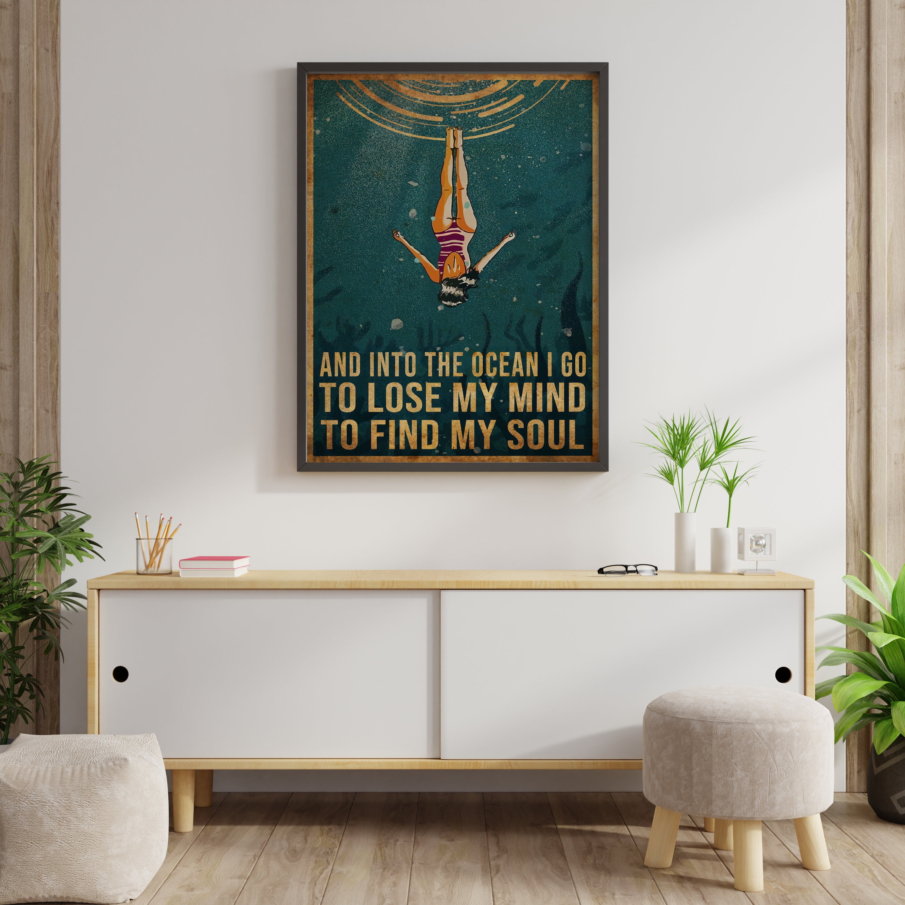 Into the Ocean I Go Poster, Spiritual, Yoga, Sea, Water, Travel ...