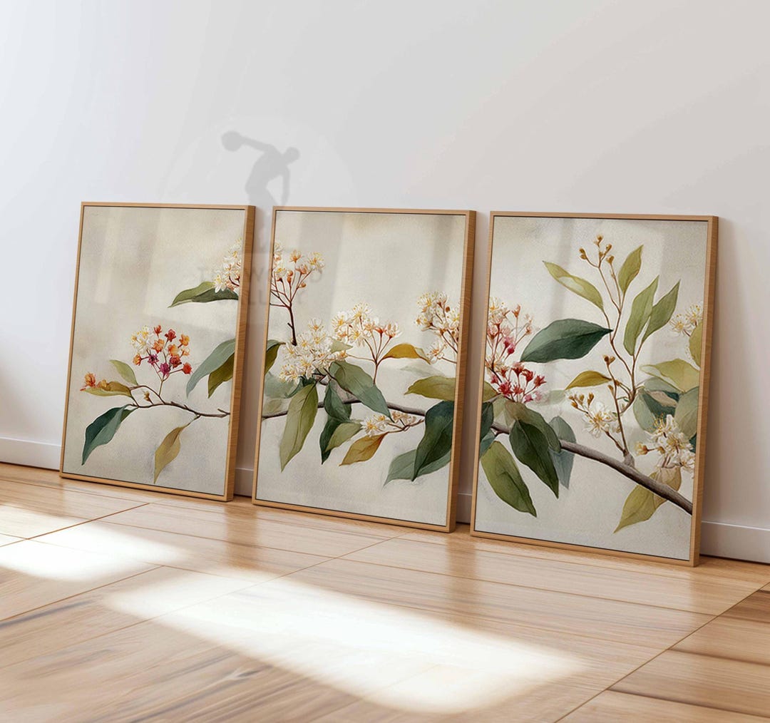 Vintage Tree Set of 3 Prints, Rustic Decor, Vintage Nature Wall Art ...