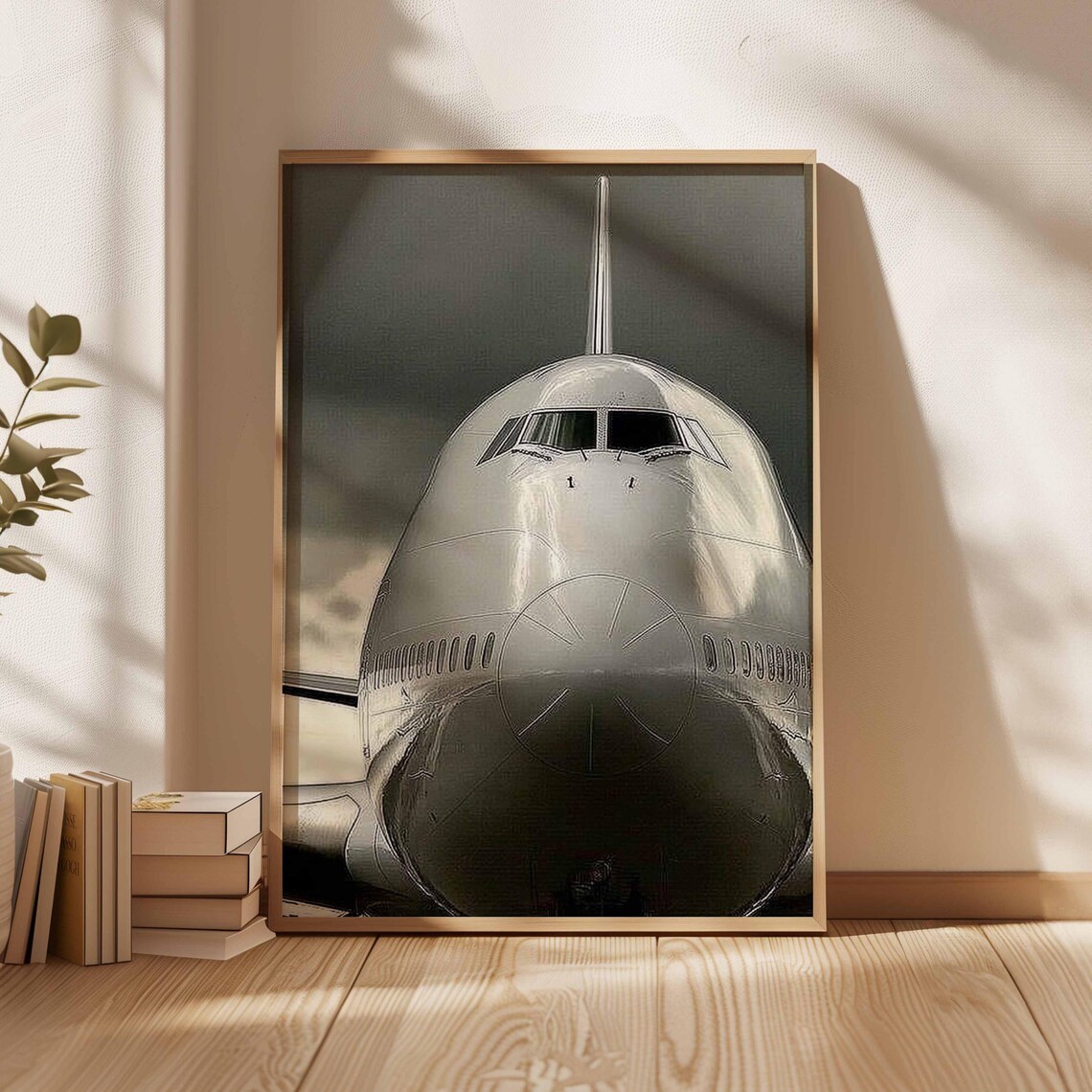 Airplane Nose View Poster, Aviation Wall Art, Aircraft Hangar Print ...