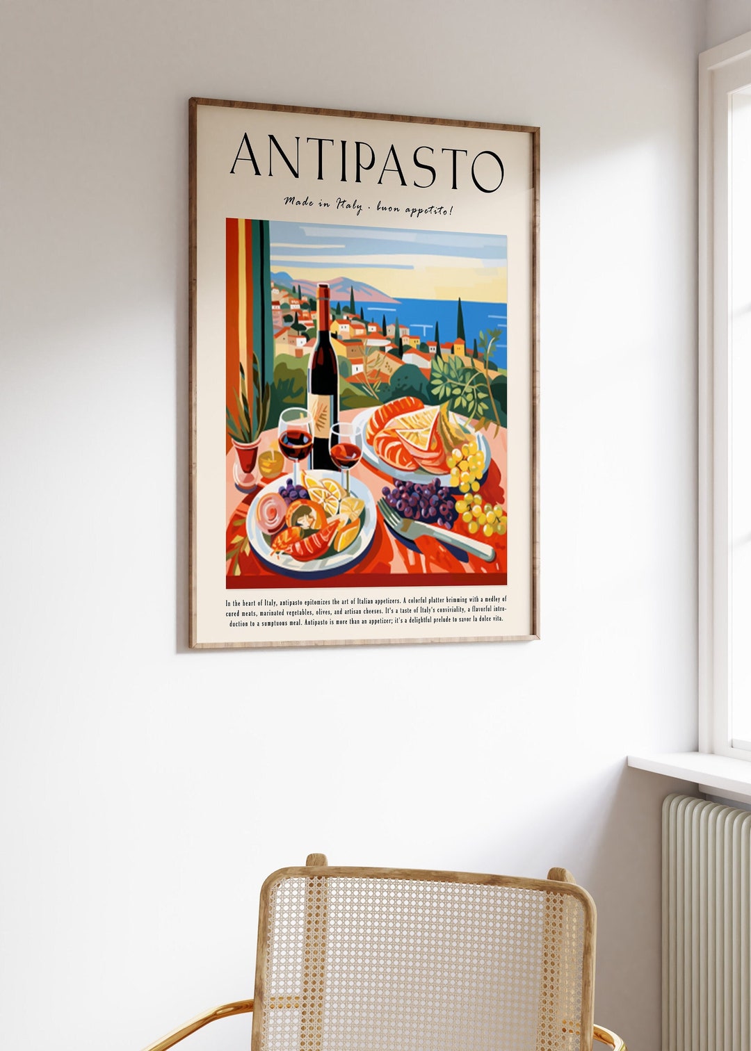 Italian Food Poster, Antipasto Food Print, Italy Food Poster, Kitchen ...