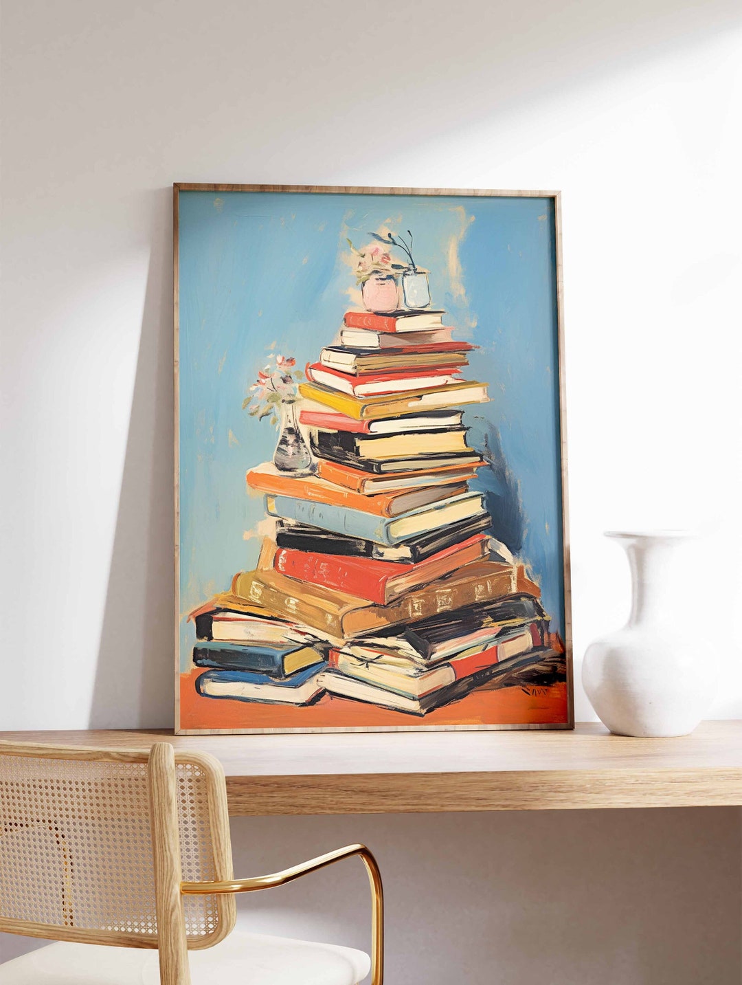Vintage Library Poster, Book Shop Print, Book Lovers Gift, Reading Gift ...