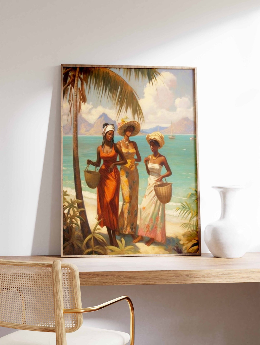 Caribbean Island Art Poster, Caribbean Wall Art, Tropical Decor ...