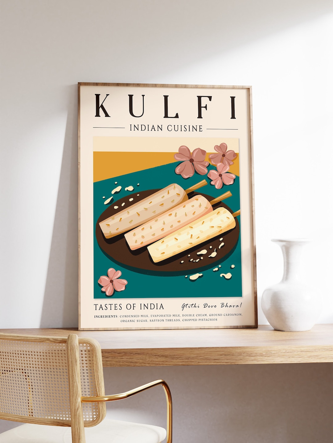 Kulfi Poster, Indian Food Art, Indian Food Poster, Kitchen Decor ...