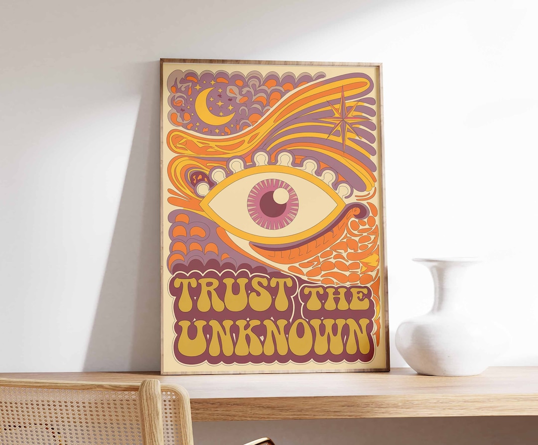 Affirmation Poster, 70s Poster, Retro Wall Art, Boho Wall Art, Hippie ...
