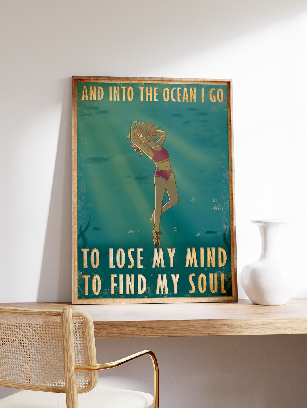 Into the Ocean I Go Poster, Spiritual, Yoga, Sea, Water, Travel ...