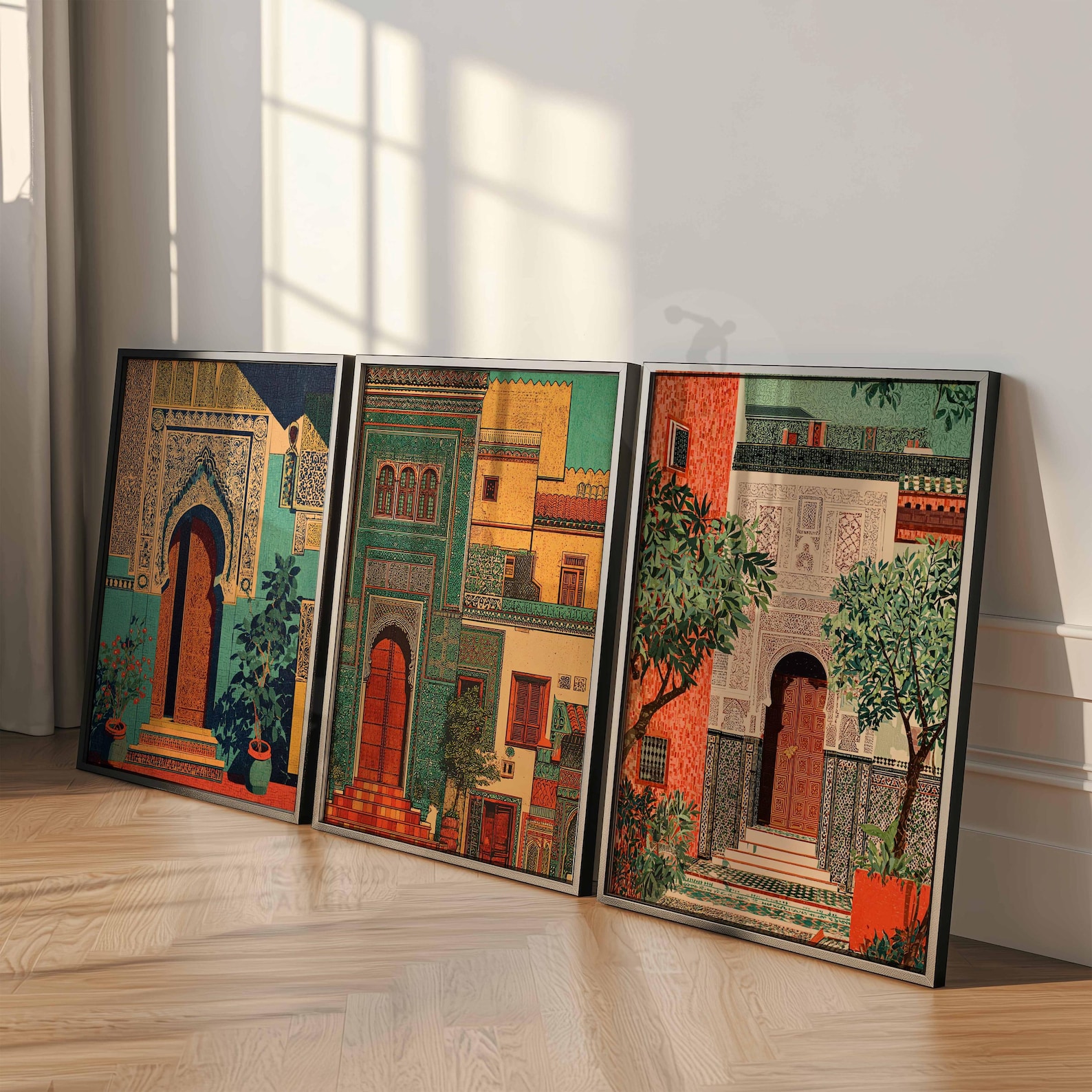 Set of 3 Moroccan Architecture Posters, Arabic Doorway Wall Art ...