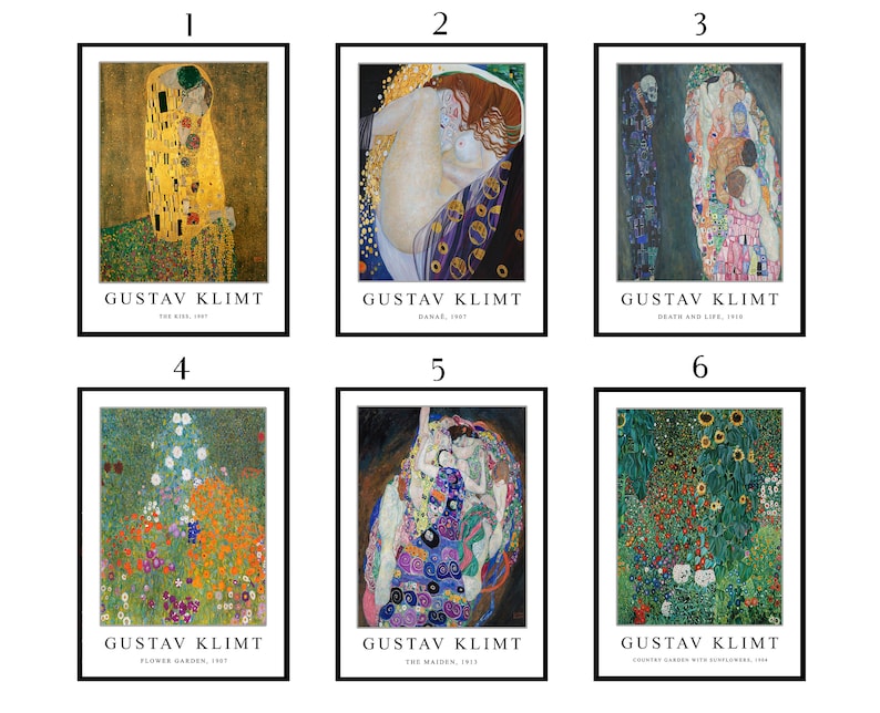 Gustav Klimt Exhibition Poster Sets Gustav Klimt Print - Etsy
