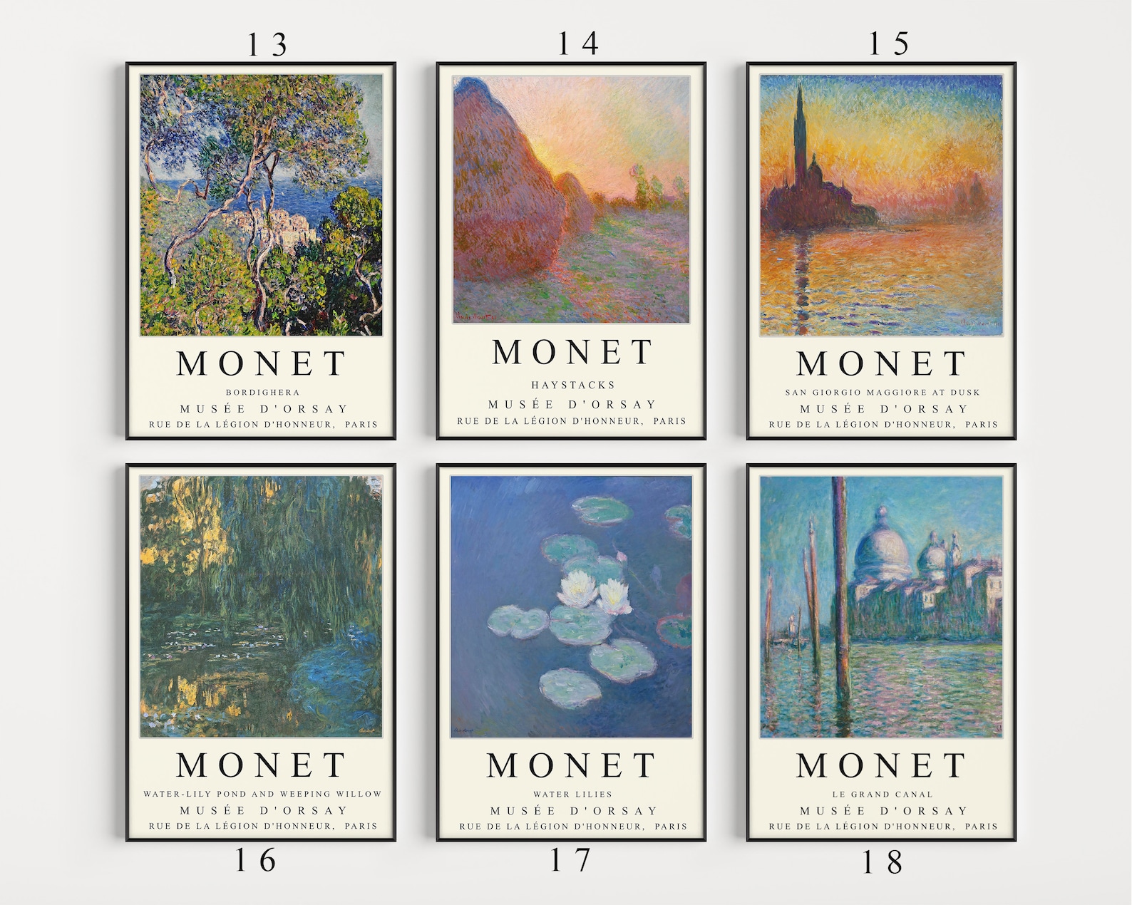 Claude Monet Poster Set, Vintage Floral Art Print, Lilies - Etsy