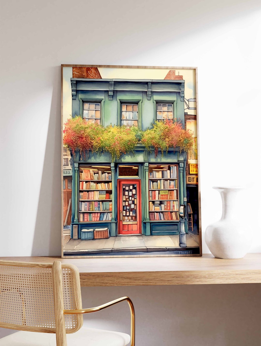 Vintage Book Store Poster Book Shop Print Book Lovers Gift - Etsy