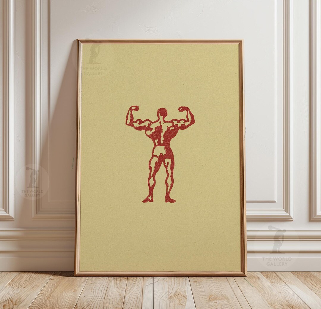 Bodybuilder Poster | Gym Wall Art | Minimal Fitness Silhouette ...