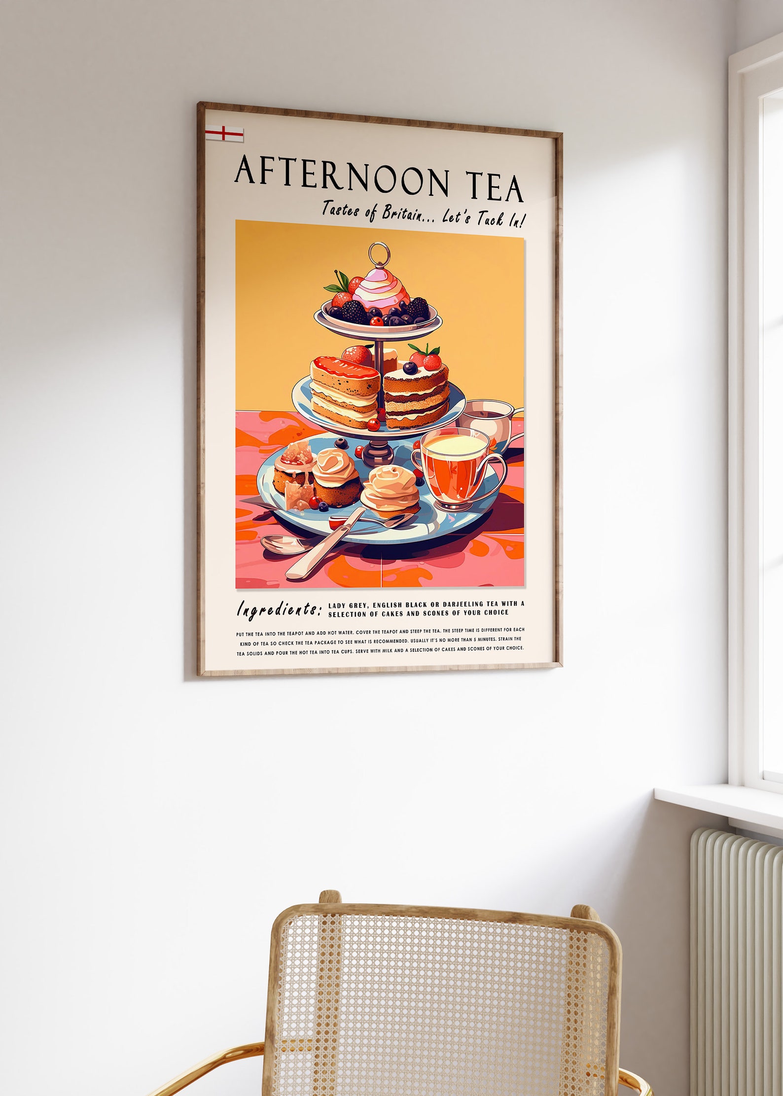 Afternoon Tea Poster, British Food & Drink, Kitchen Art - Etsy