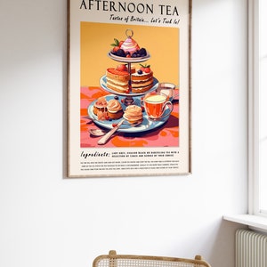 Afternoon Tea Food Poster, English Food and Drink Print, London Print ...