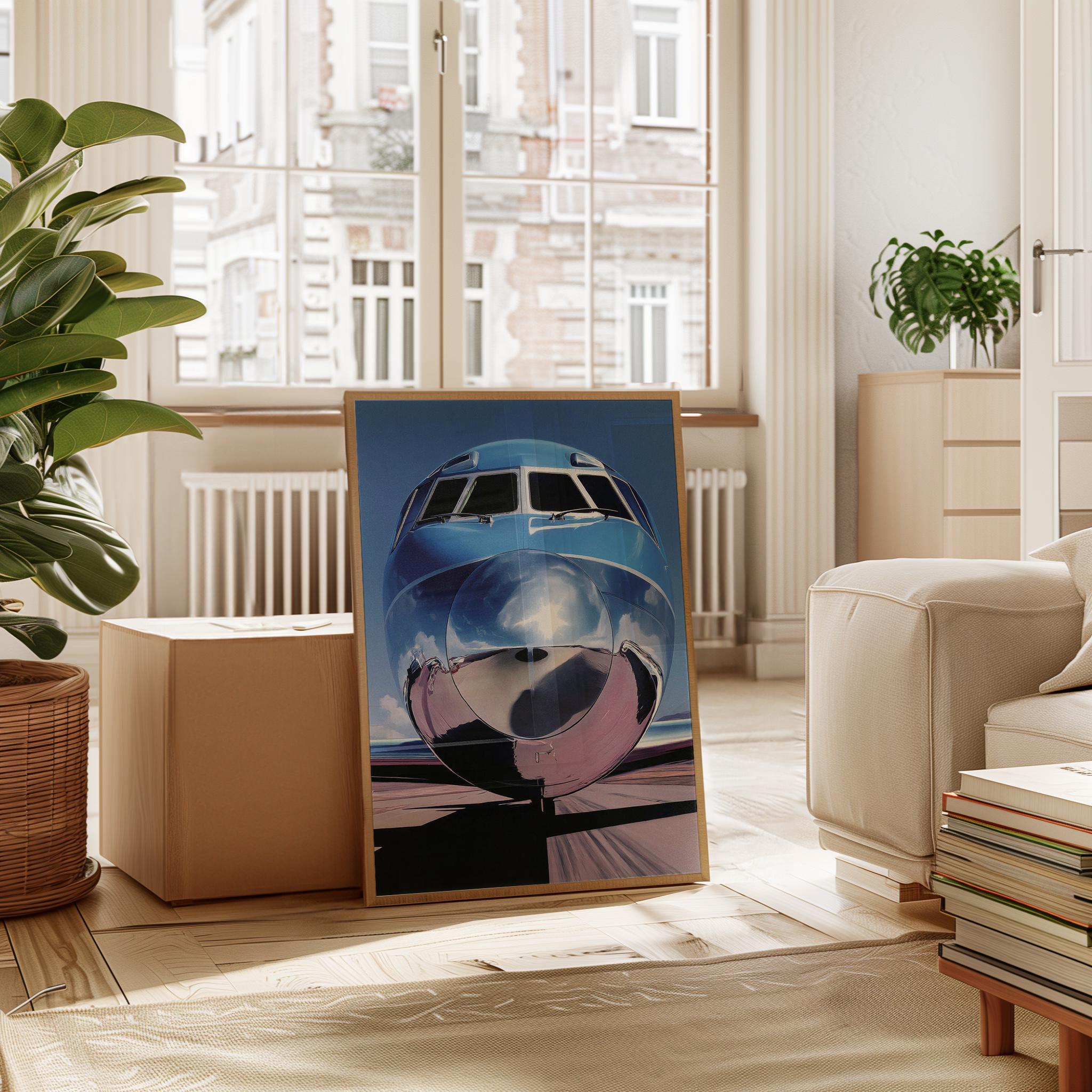 Blue Aircraft Nose Poster | Aviation Photography Wall Art | Modern ...