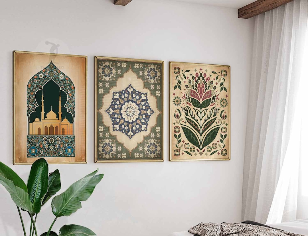 Set of 3 Islamic Prints, Arabic Wall Art, Middle Eastern Decor, Islamic ...