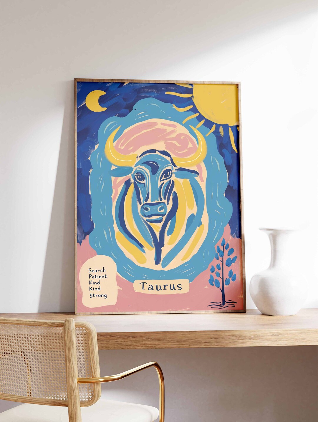 Taurus Poster, Star Sign Poster, Zodiac Print, Birthday Gift, Celestial ...