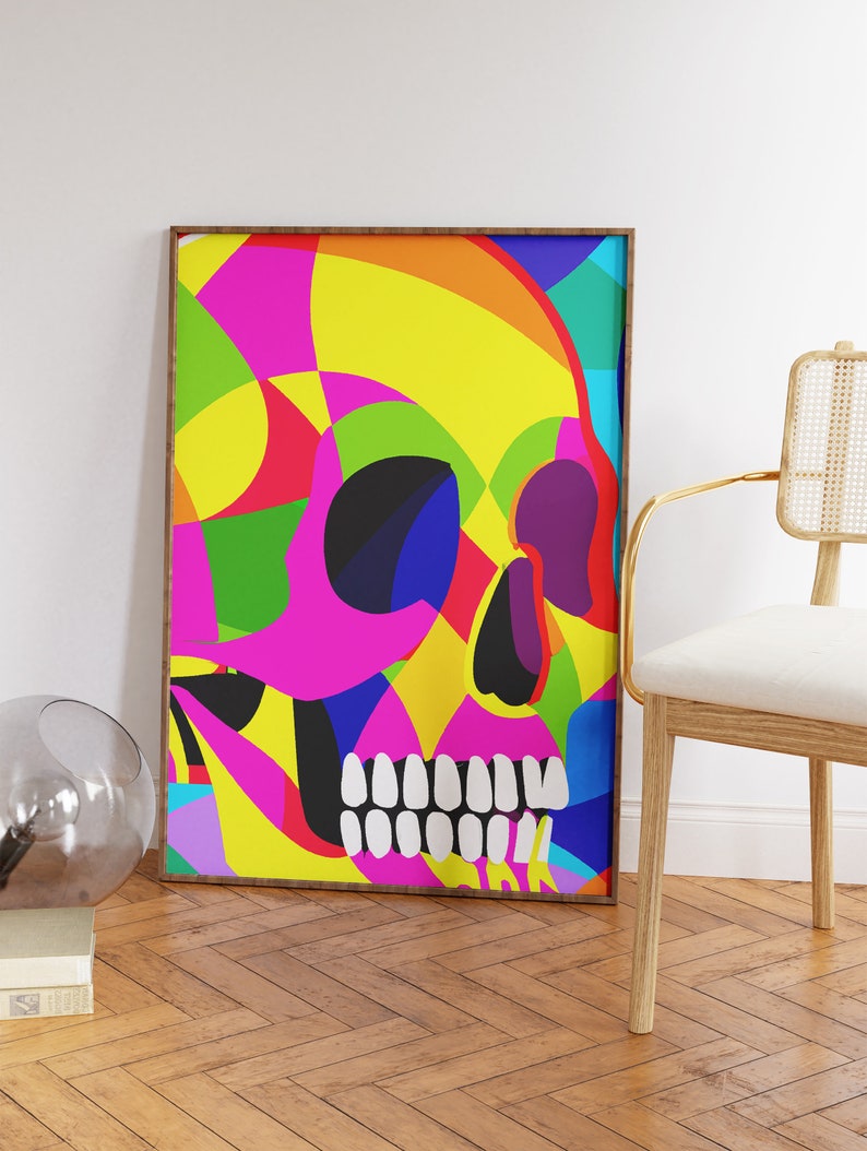 Pop Art Skull Poster Skeleton Art Poster Pop Art Print the - Etsy