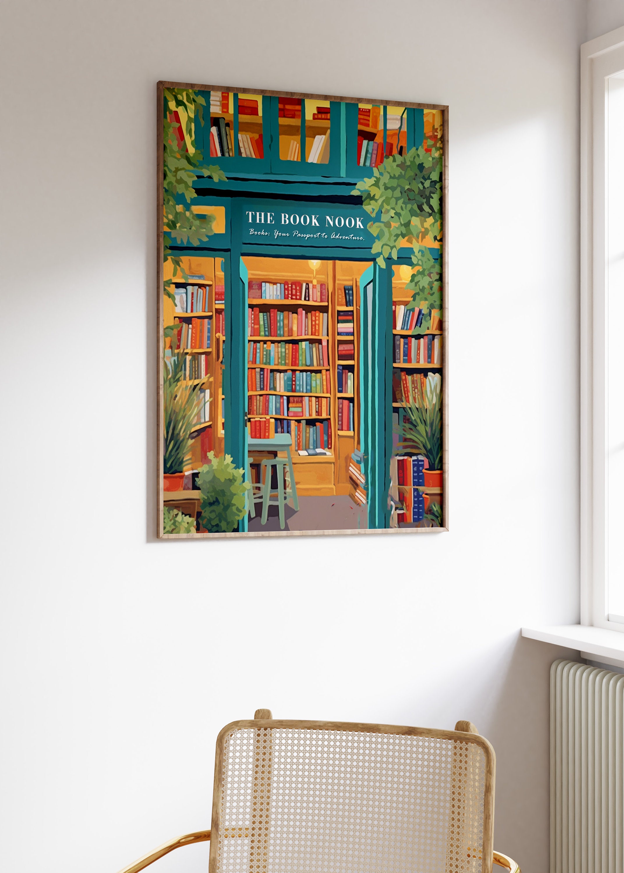 Vintage Book Store Poster, Book Shop Print, Book Lovers Gift, Reading ...