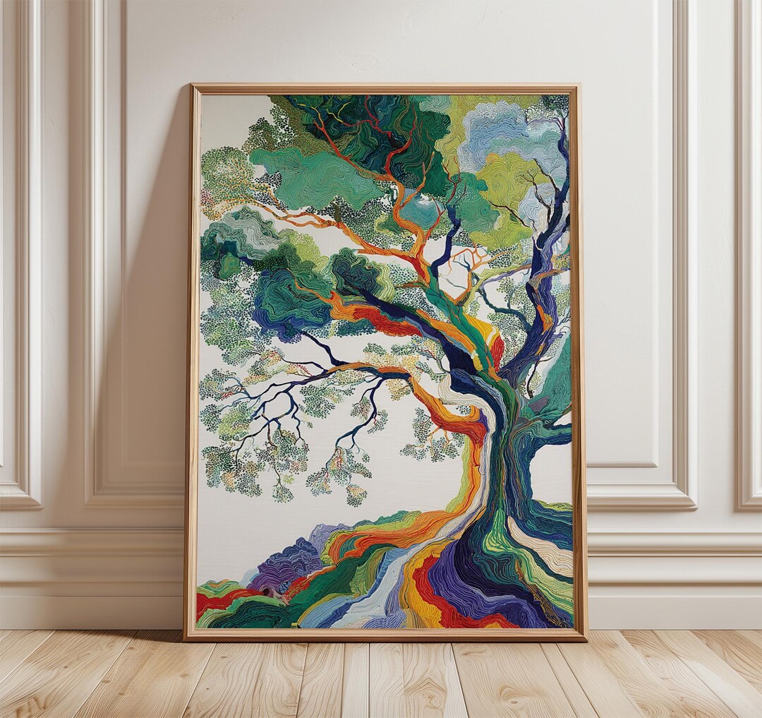Abstract Tree Art Print, Colorful Nature Landscape Poster - Etsy
