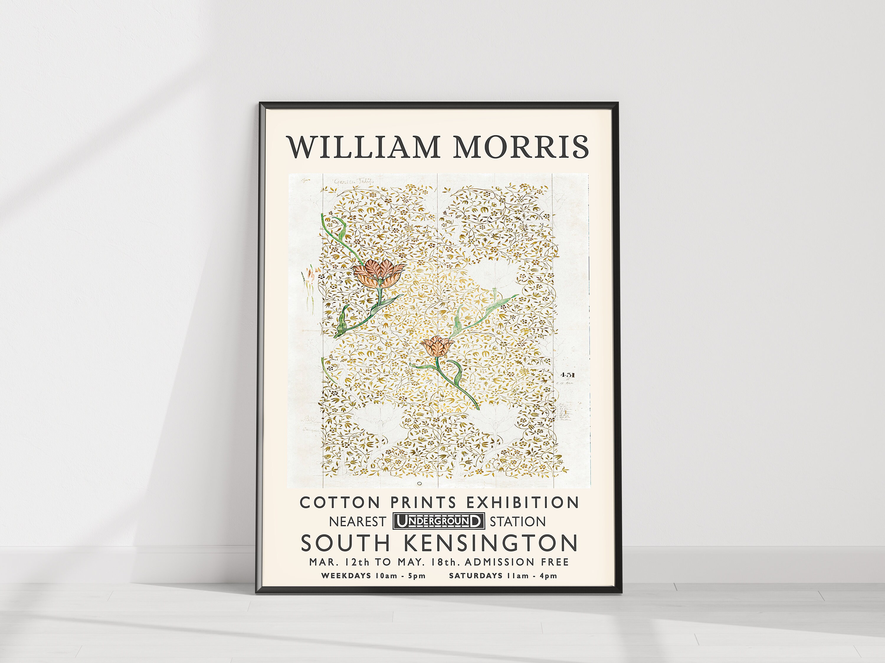 William Morris Floral Art Print William Morris Exhibition - Etsy