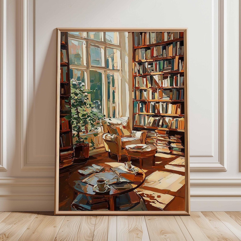 Cozy Reading Room Art - Etsy UK