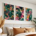 Floral Set of 3 Floral Posters, Boho Leaf Floral Wall Print, Tropical ...