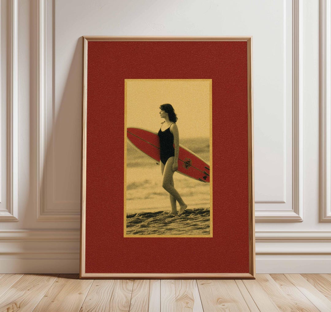 Vintage Surfer Girl Print, Retro Beach Wall Art - Etsy