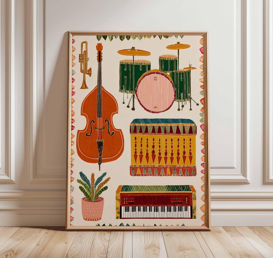 Musical Instrument Poster, Music Wall Art Print, Studio Decor, Music ...