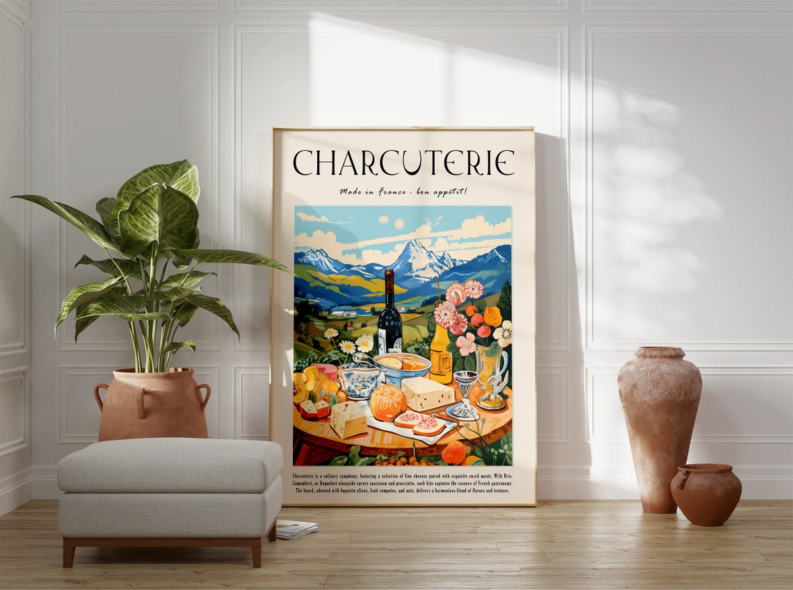 Food Poster, French Cheese Print, Kitchen Decor, Food and Drink Art ...
