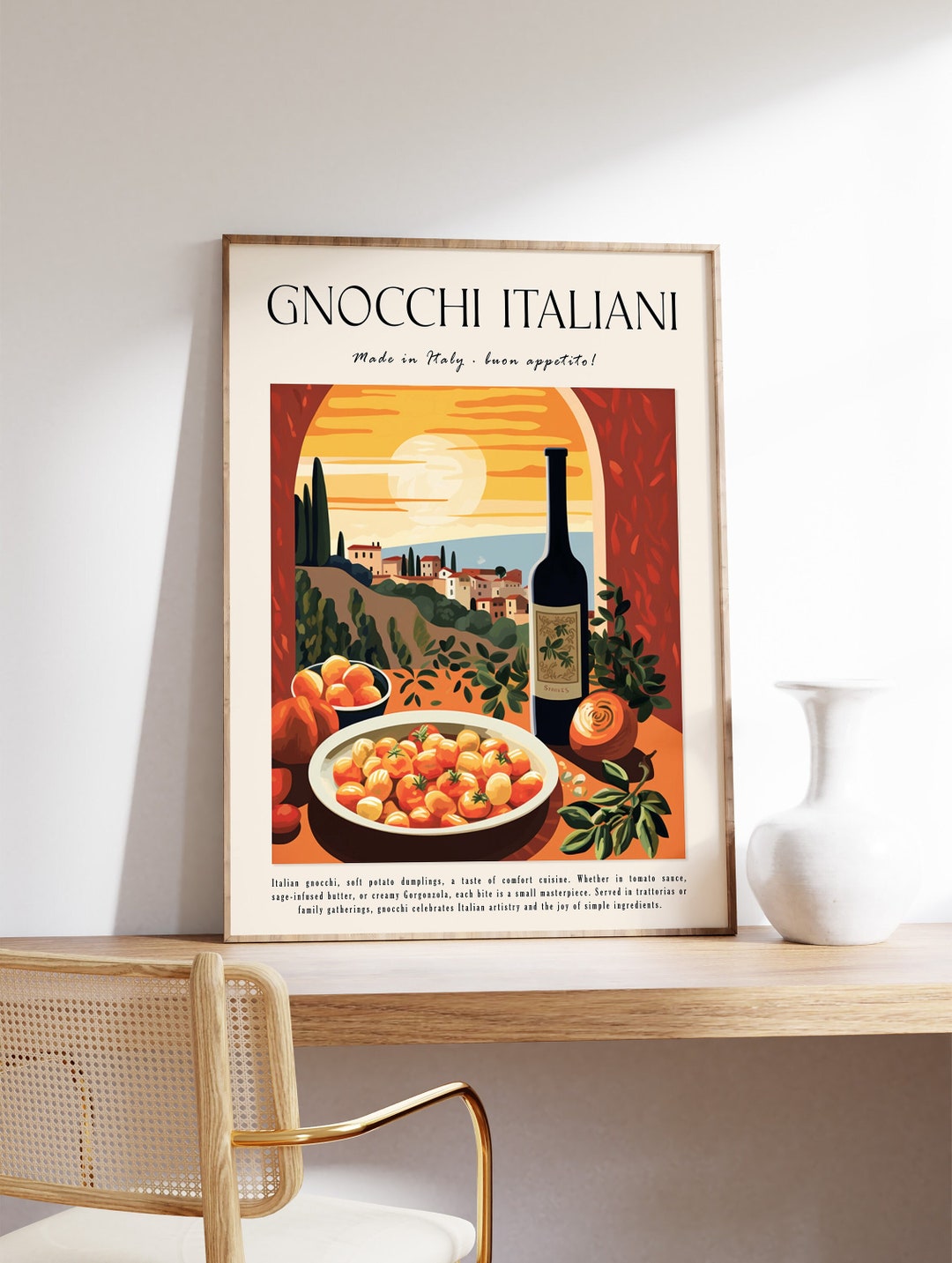 Italian Food Poster, Gnocchi Food Print, Pasta Art, Kitchen Decor ...