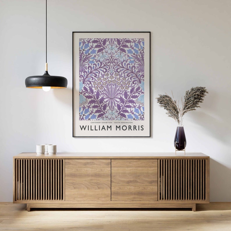 William Morris Exhibition Poster, Purple Floral Botanical Print - Etsy