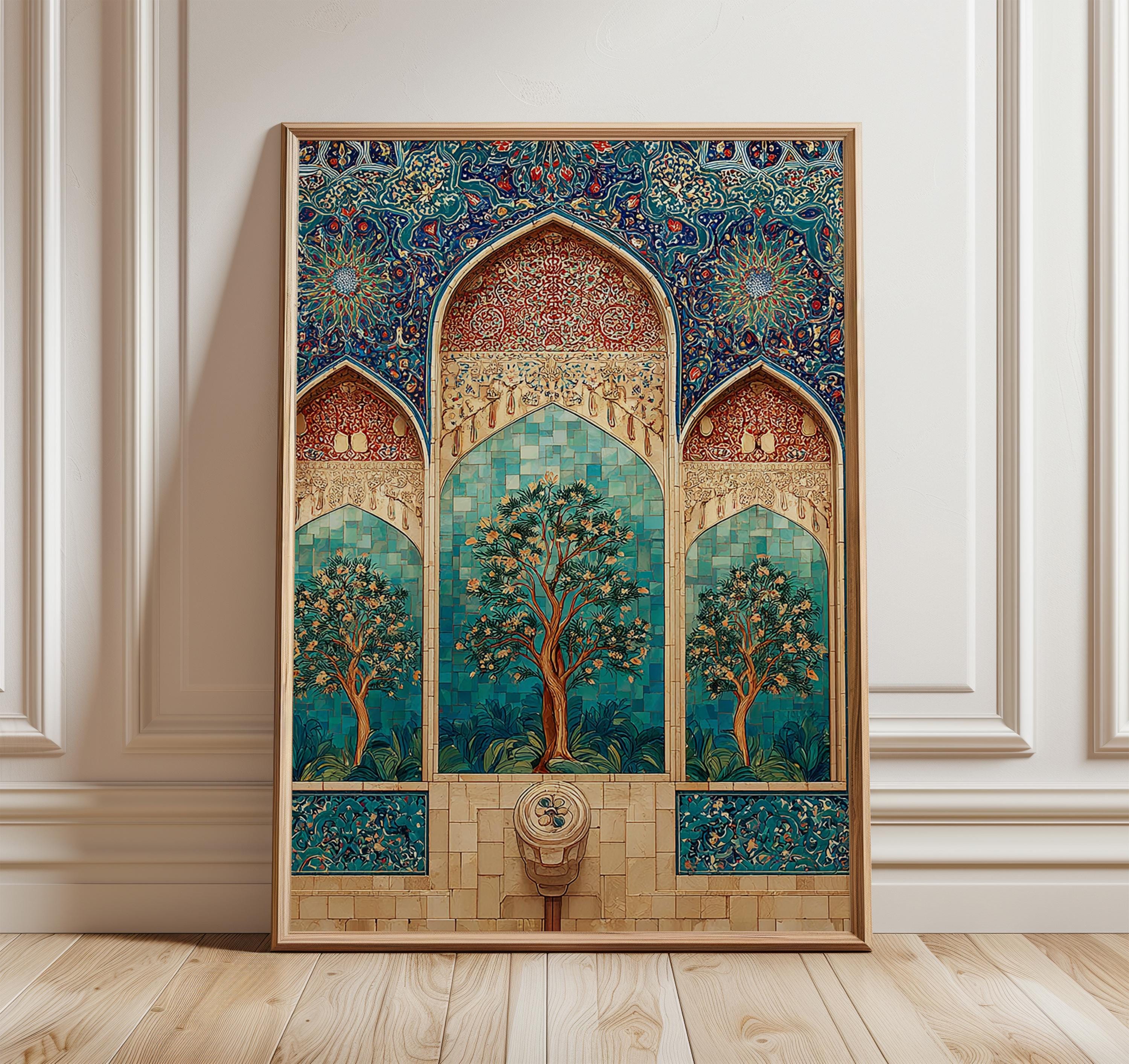 Persian Tile Art Print, Islamic Architecture Wall Art, Oriental ...