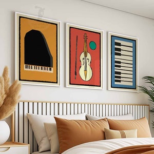 Set of 3 Music Prints, Music Poster, Music Print, Musical Wall Art ...