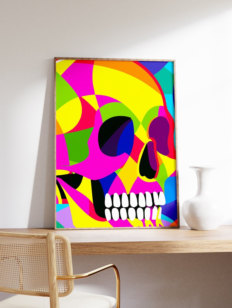 Pop Art Skull Poster Skeleton Art Poster Pop Art Print the - Etsy