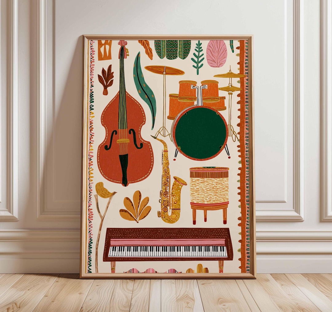 Musical Instrument Poster, Music Wall Art Print, Studio Decor, Music ...