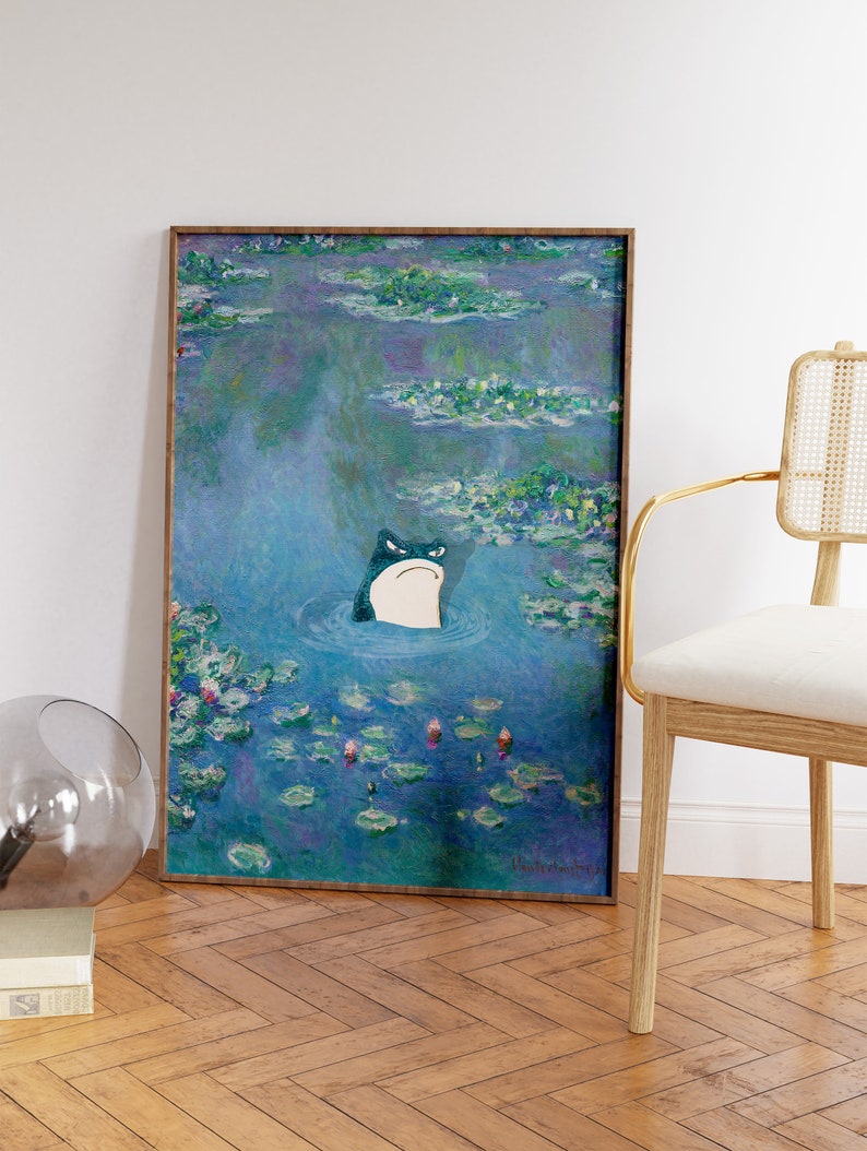 Monet Waterlily Frog Print, Claude Monet Frog Poster, Matsumoto Hoji ...