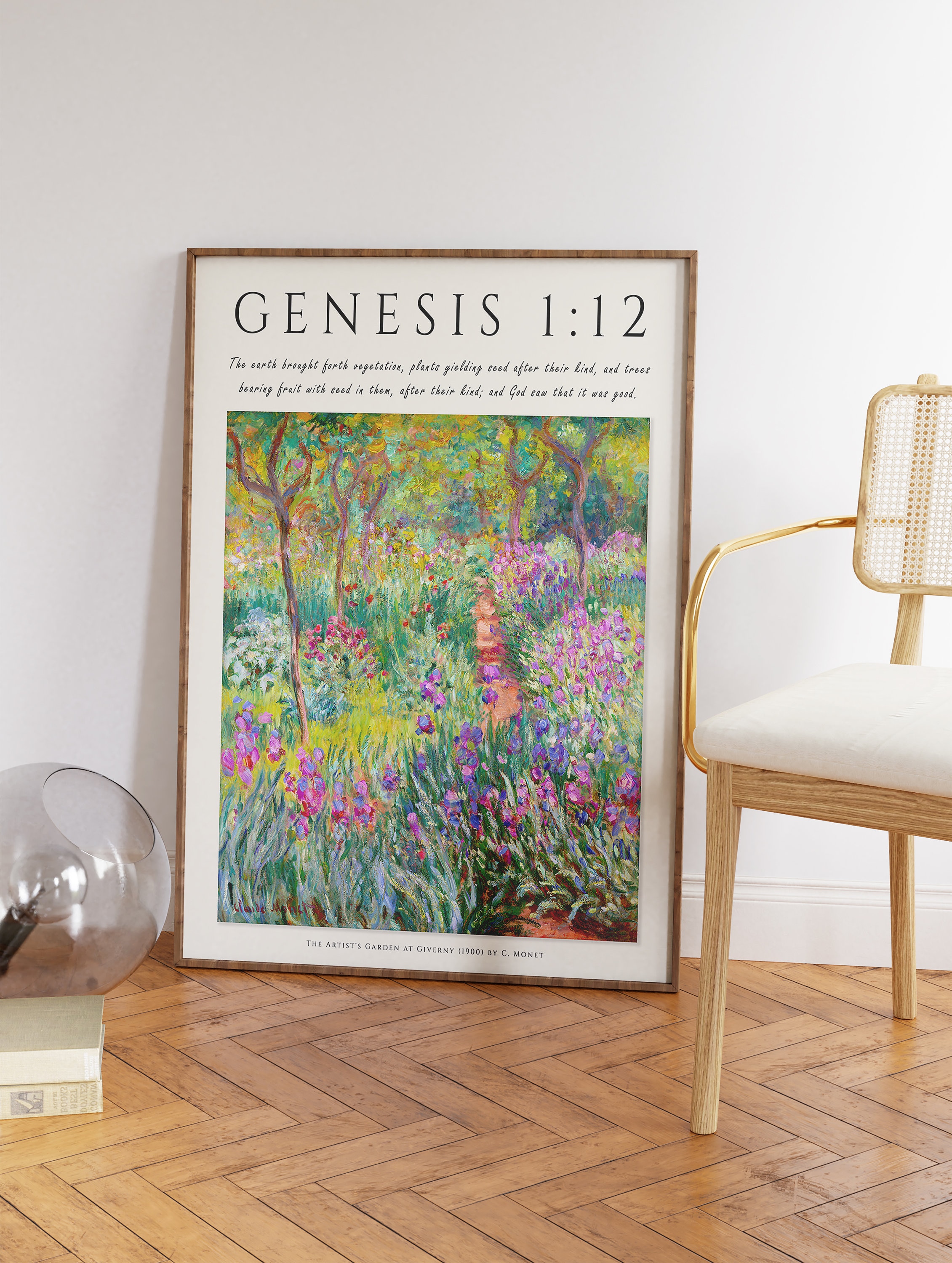 Bible Verse Poster, Bible Art, Artist's Garden at Giverny, Monet Art ...