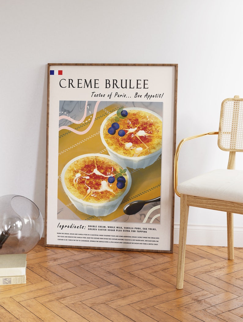 Creme Brulee Food Poster Dessert Poster Dessert Print - Etsy