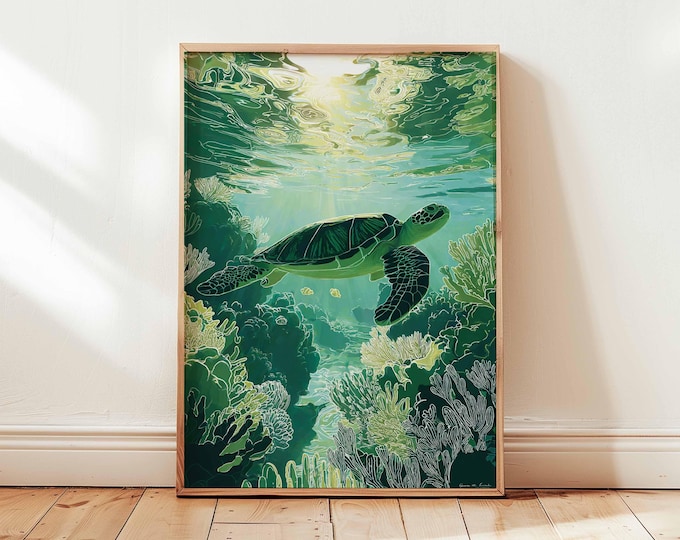 Sea Turtles of the World Wall Art | Nautical Home Décor | Ocean Animals ...