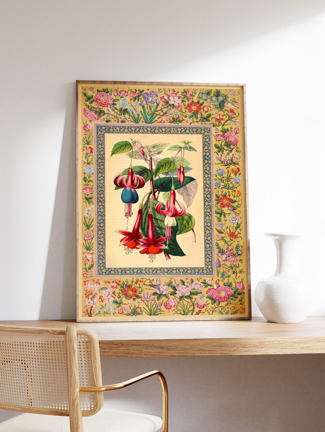 Indian Floral Art Indian Art Print Floral Art Floral Print - Etsy