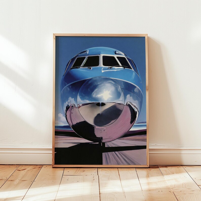 Blue Aircraft Nose Poster | Aviation Photography Wall Art | Modern ...