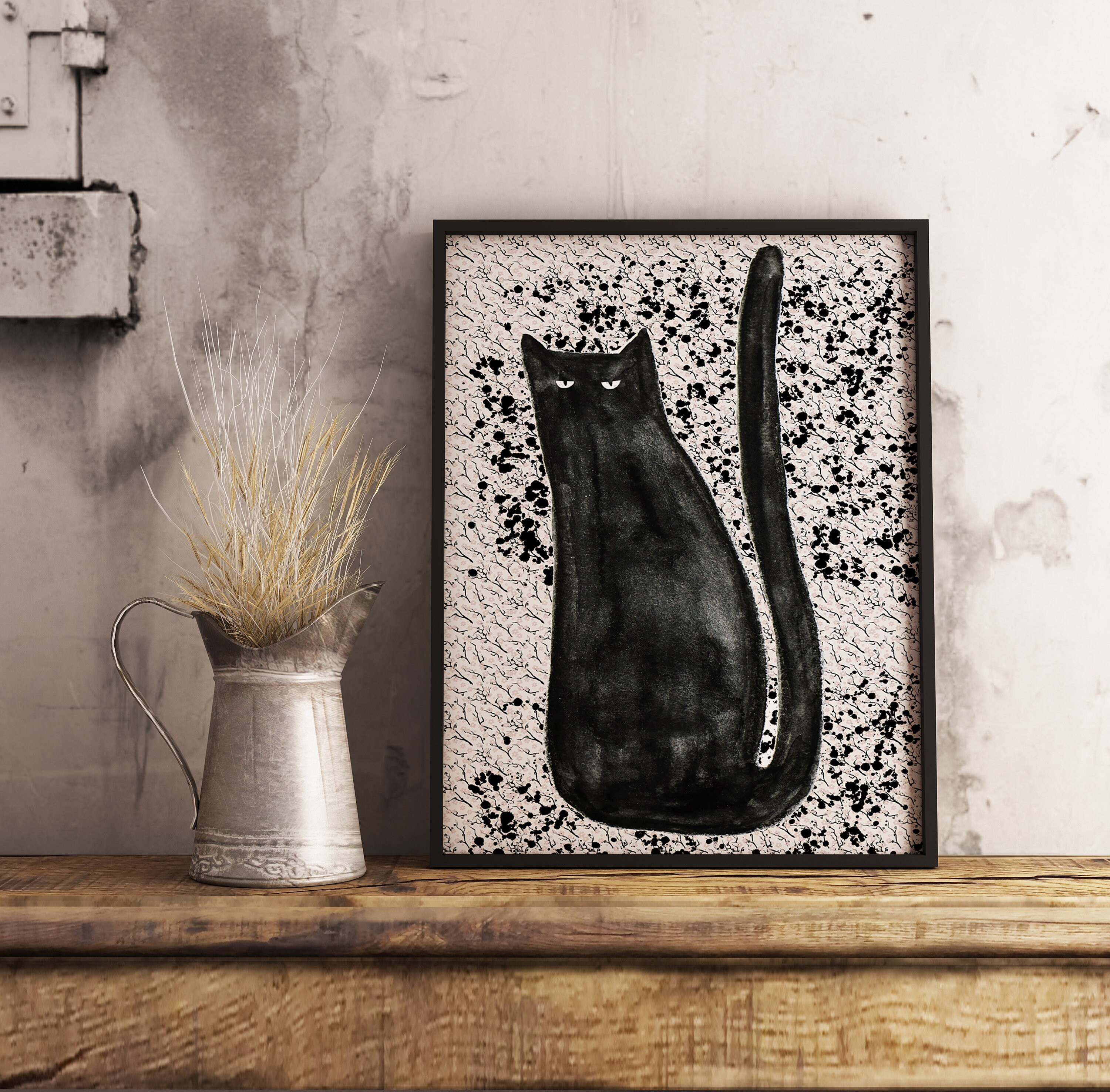 Minimalist Cat Poster Cat Art Print Animal Wall Decor - Etsy
