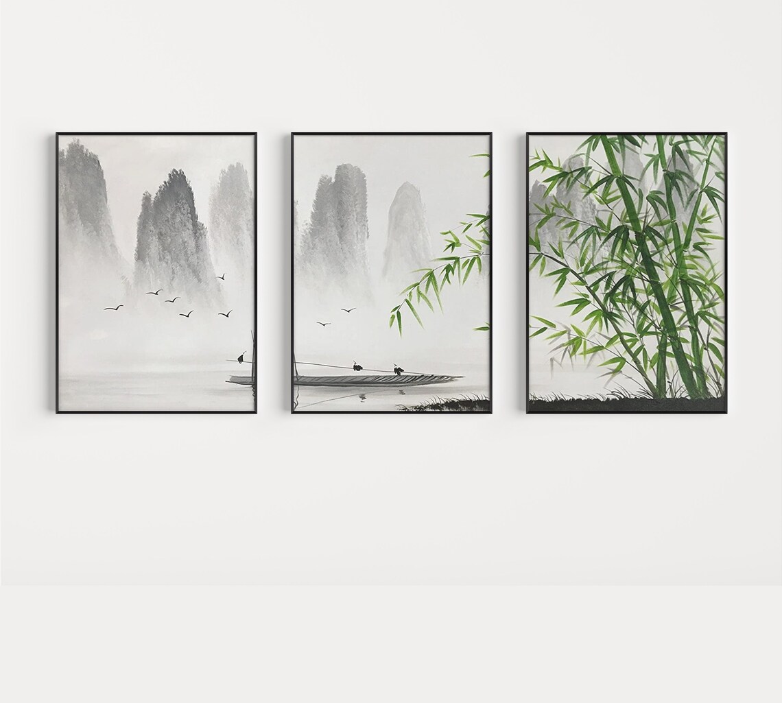 Japanese Set of 3 Posters Japanese Art Print Set Japanese - Etsy