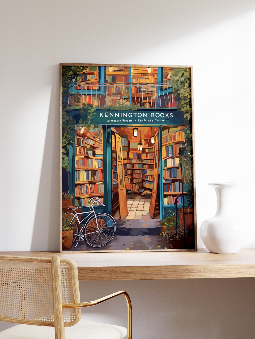 Vintage Book Store Poster, Book Shop Print, Book Lovers Gift, Reading ...