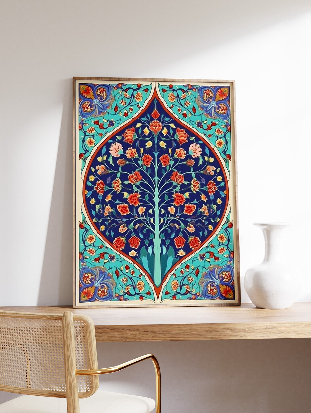 Islamic Floral Art Poster, Traditional Islamic Pattern Print, Islamic ...