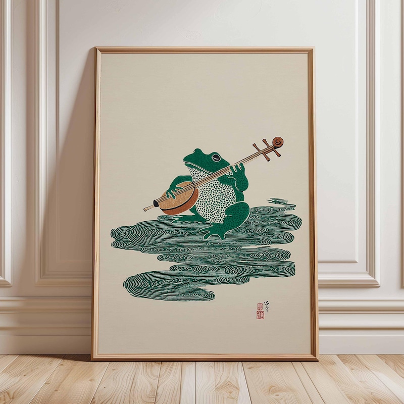 Whimsical Frog Line Drawing - Etsy UK
