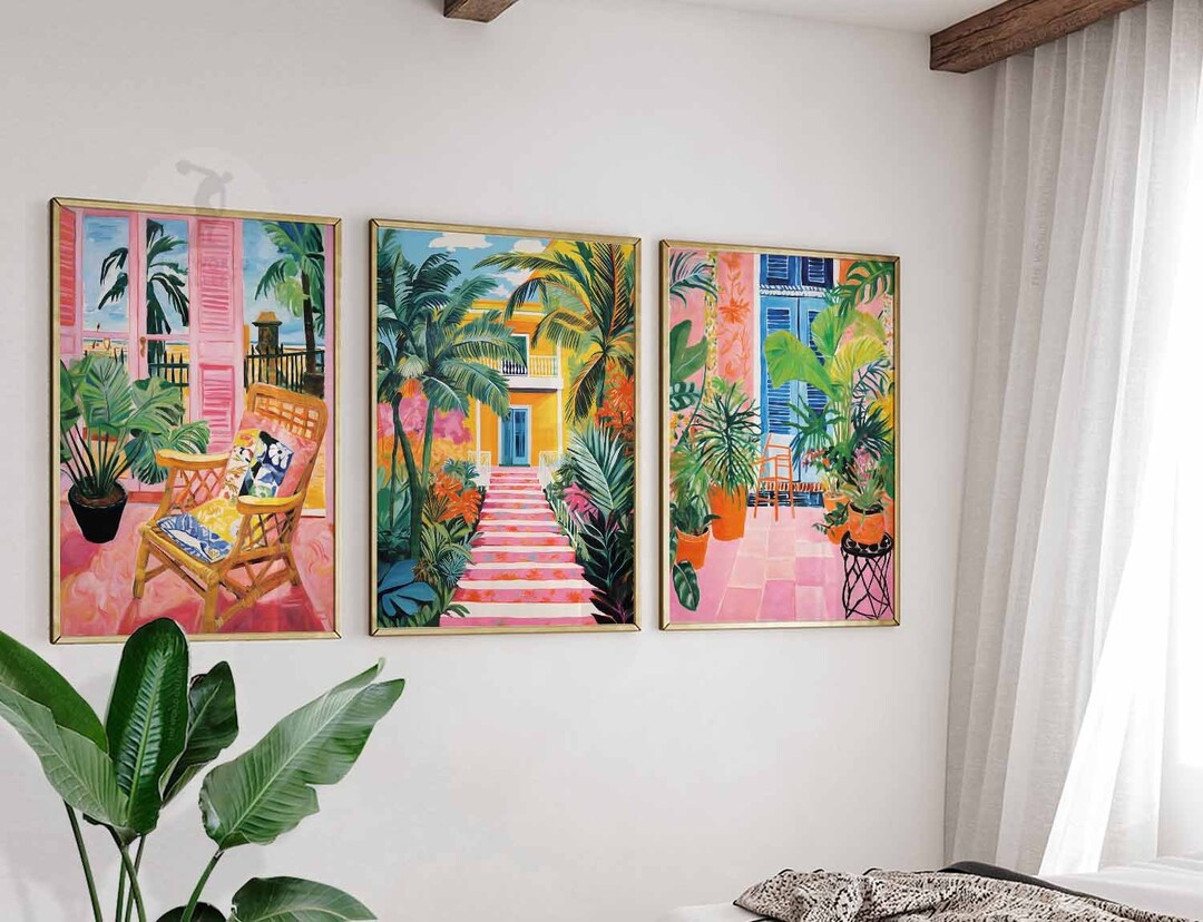 Caribbean Set of 3 Prints, Caribbean Wall Art, Tropical Decor, Exotic ...