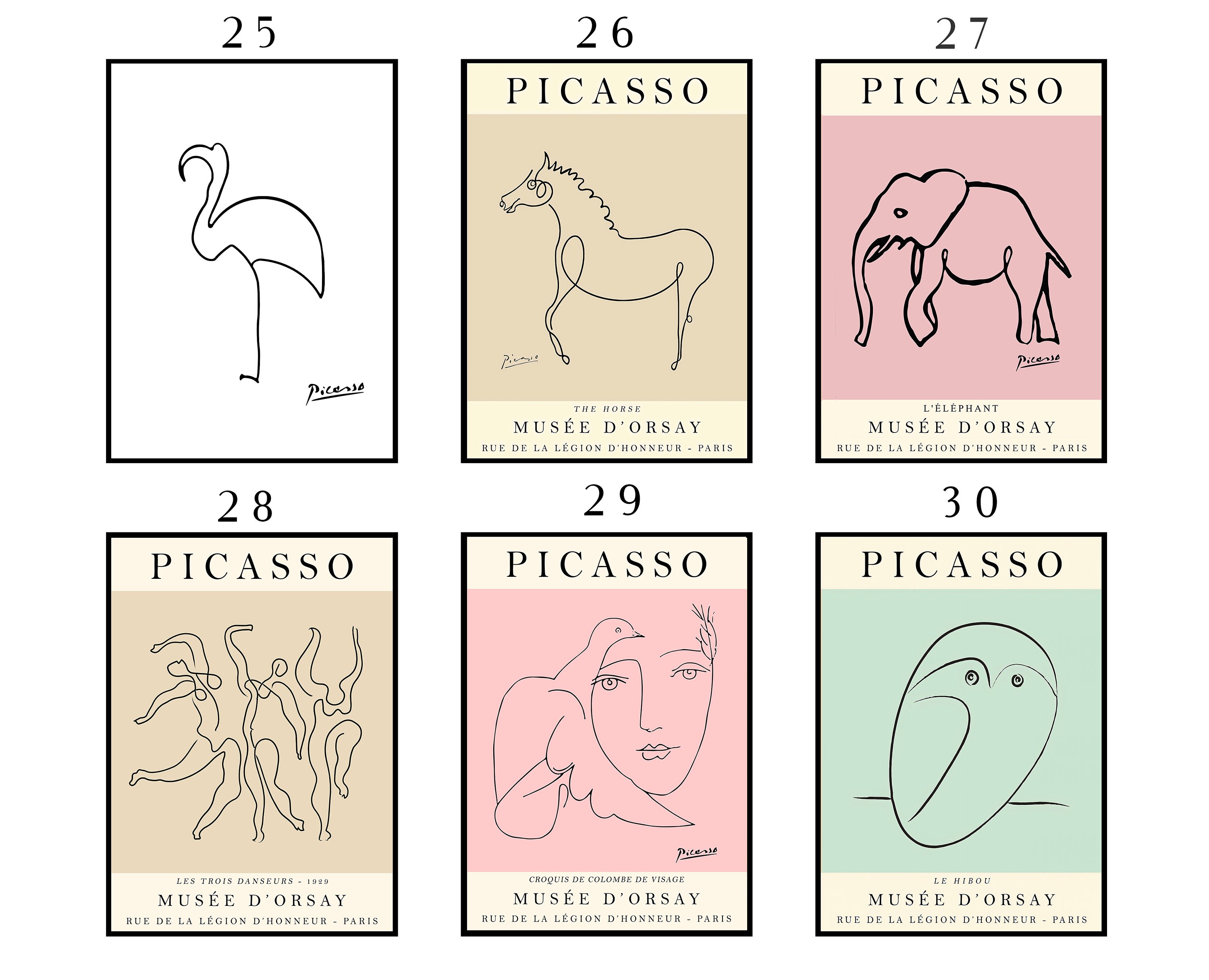 Picasso Poster Sets Picasso Print Picasso Art Exhibition | Etsy