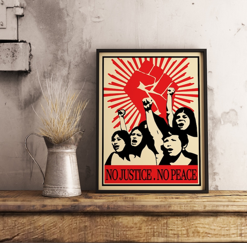 No Justice No Peace Poster, Civil Rights Art Print - Etsy