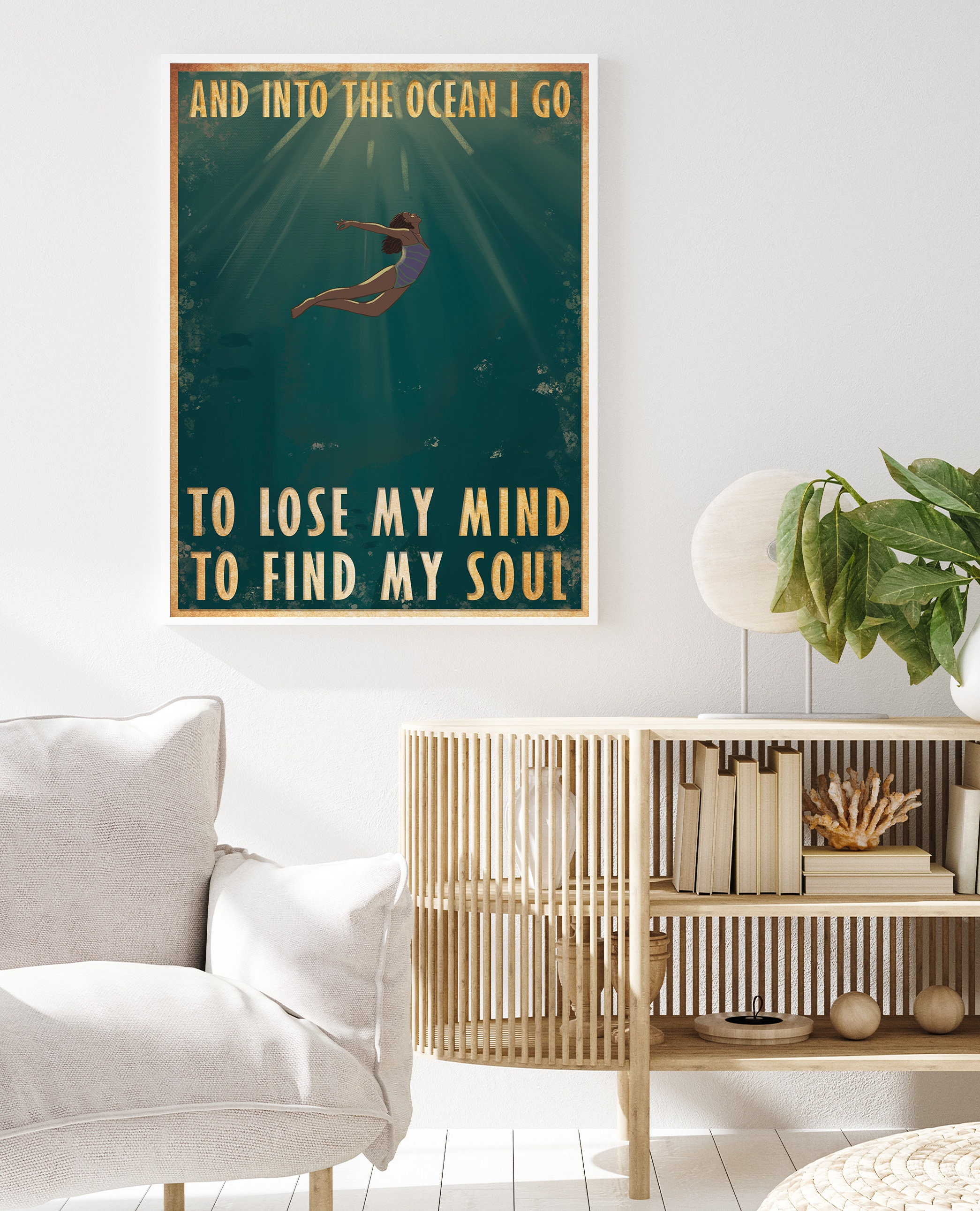 Into the Ocean I Go Poster, Spiritual, Yoga, Sea, Water, Travel ...